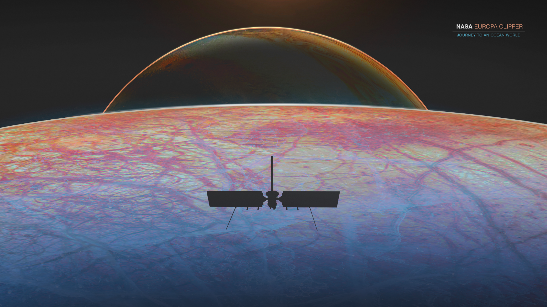 Oceano Europa Large Fictional Shark In Deep Dark Ocean Of Moon Europa